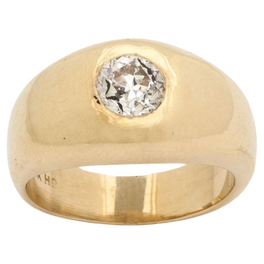 Diamond and Gold Gypsy Ring For Sale at 1stDibs