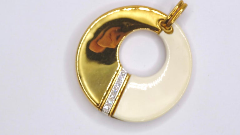 Diamond, and Gold Large Two-Tone Pendant For Sale at 1stDibs