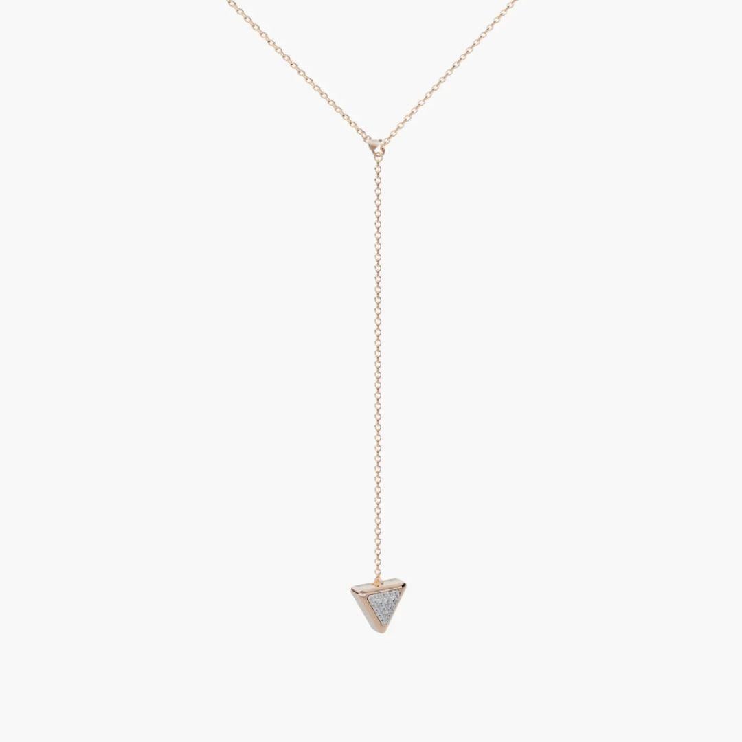 Diamond and Green Tourmaline Multi-Strand Fashion Triangle Necklace in ...