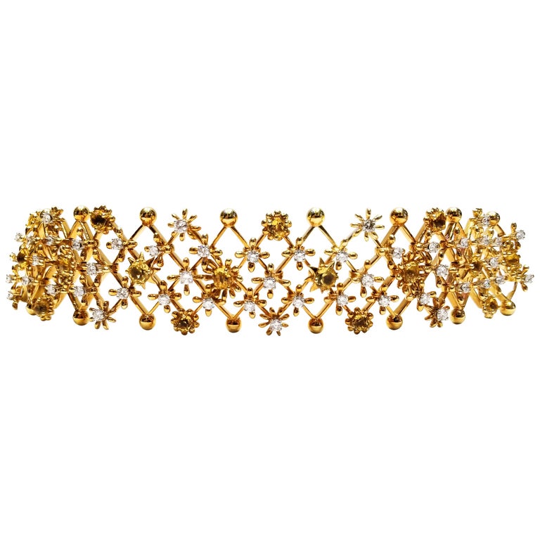 Schlumberger for Tiffany and Co. Diamond Heliodor Bracelet For Sale at ...
