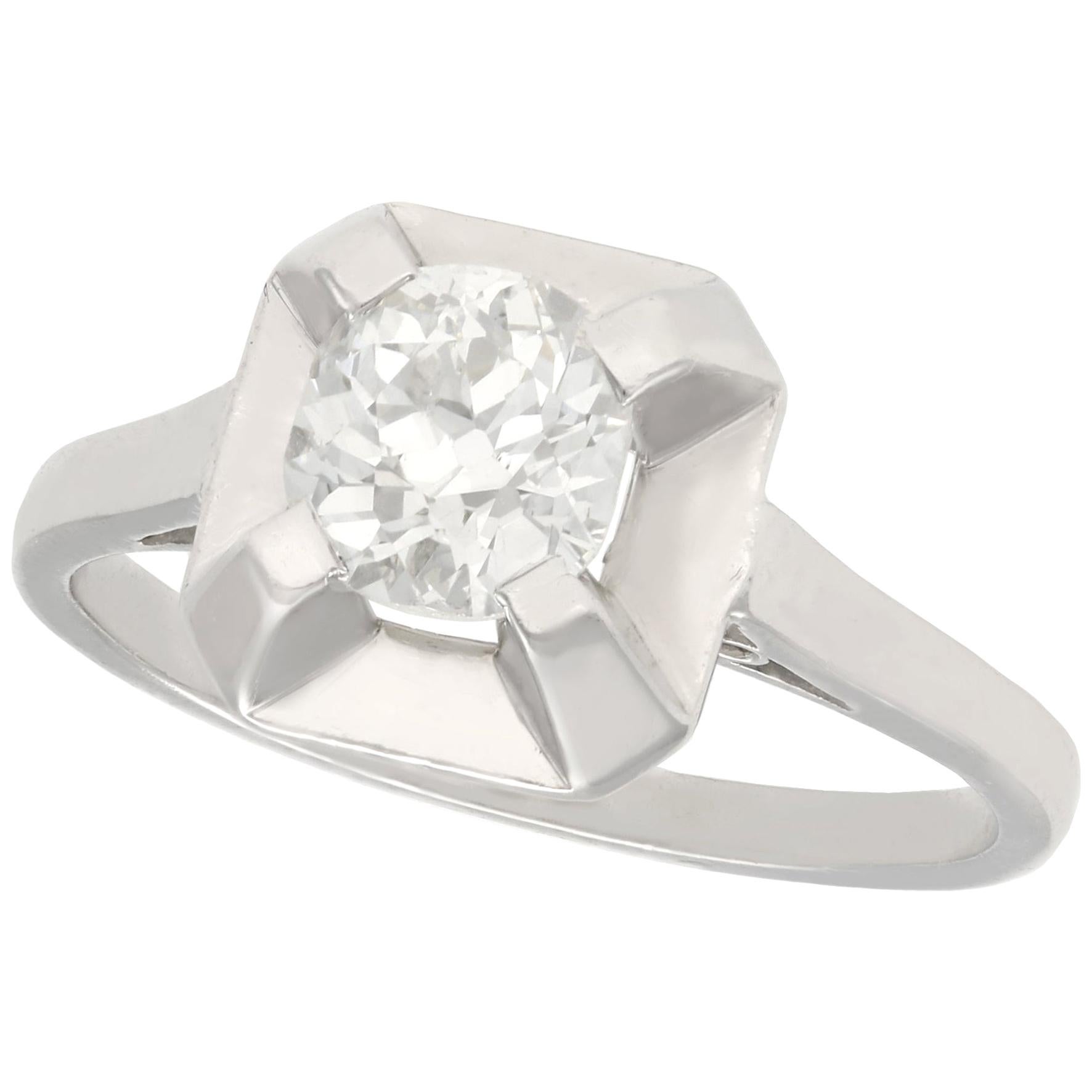 Chanel Matelasse Diamond Platinum Solitaire Ring at 1stDibs