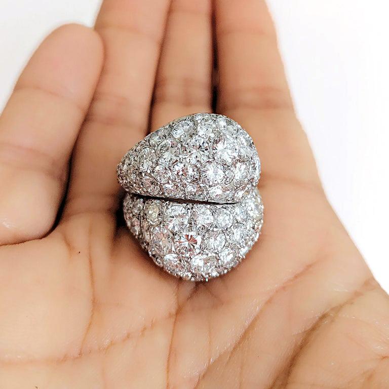 Diamond and Platinum Statement Bypass Ring at 1stDibs