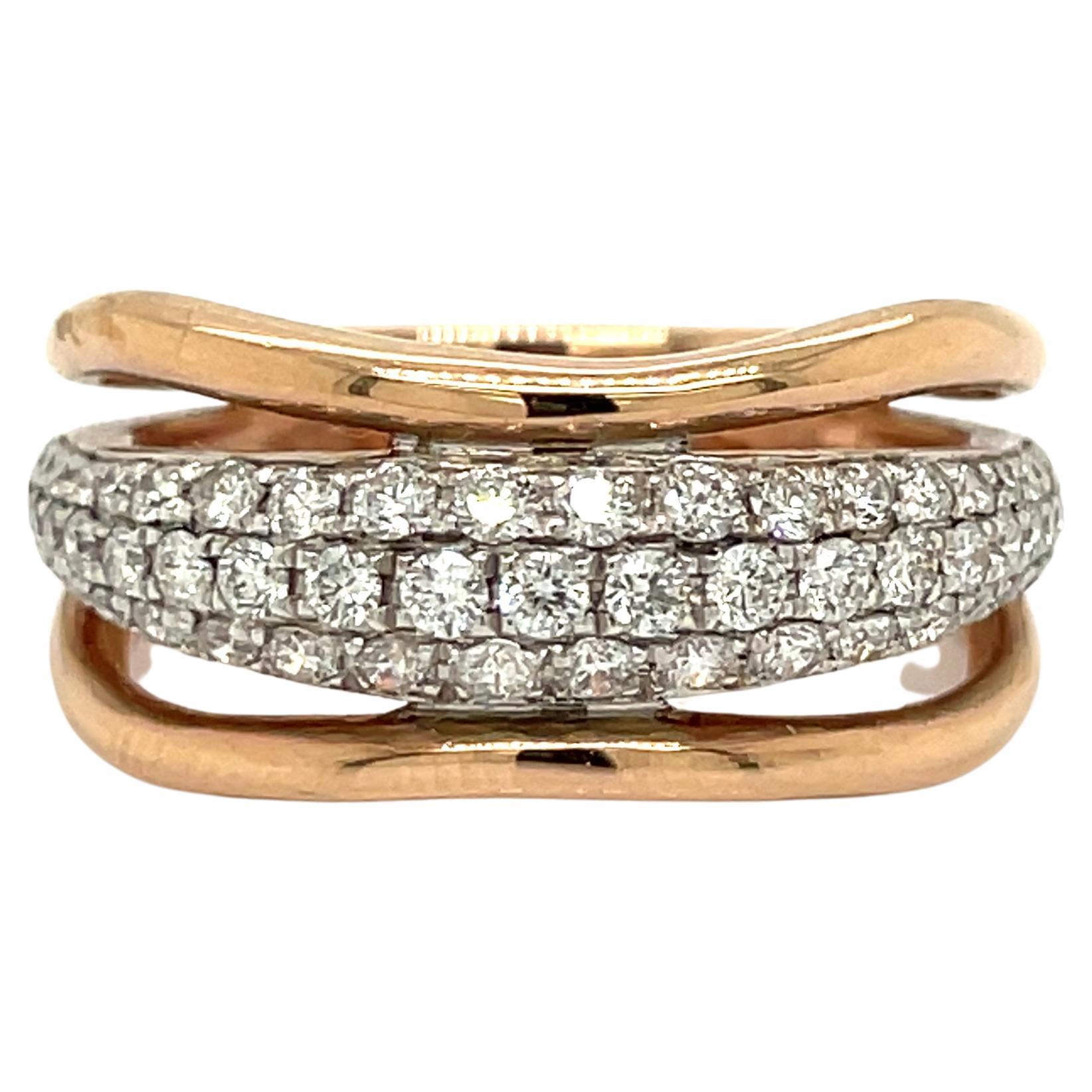 Diamond and Rose Gold Designer Ring For Sale at 1stDibs