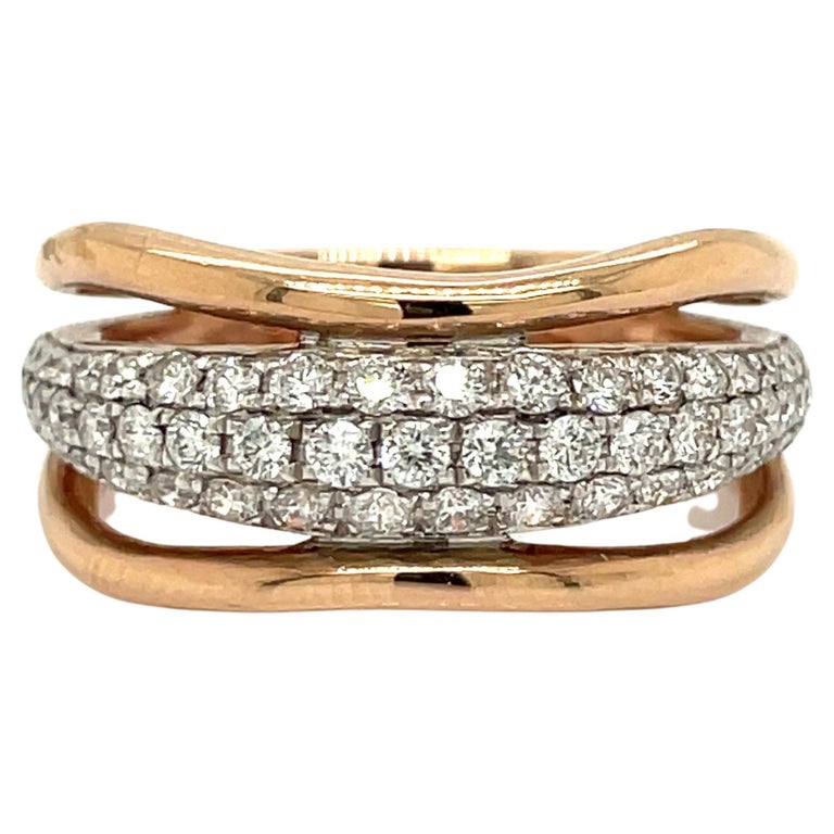 Diamond and Rose Gold Designer Ring For Sale at 1stDibs