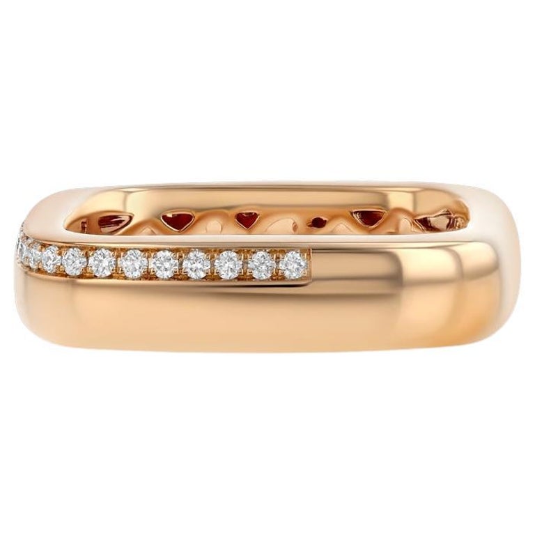 Diamond and Rose Gold Square Ring For Sale at 1stDibs