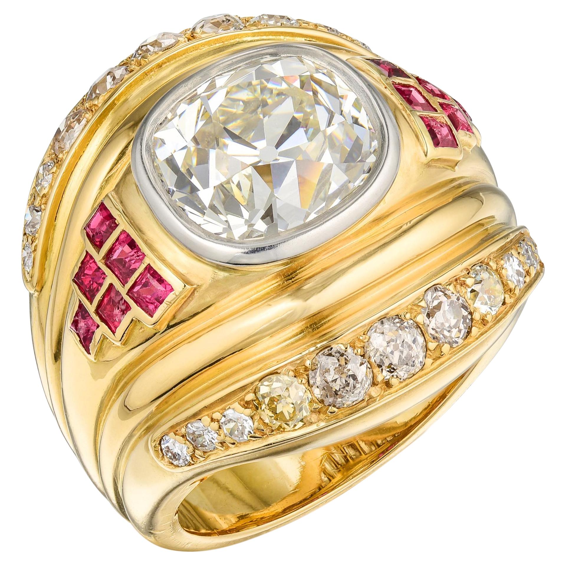 Suzanne Belperron A Diamond Platinum Bombe Ring For Sale at 1stDibs