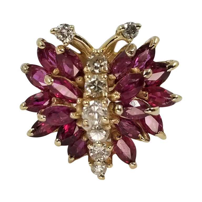 Diamond and Ruby Butterfly Ring at 1stDibs