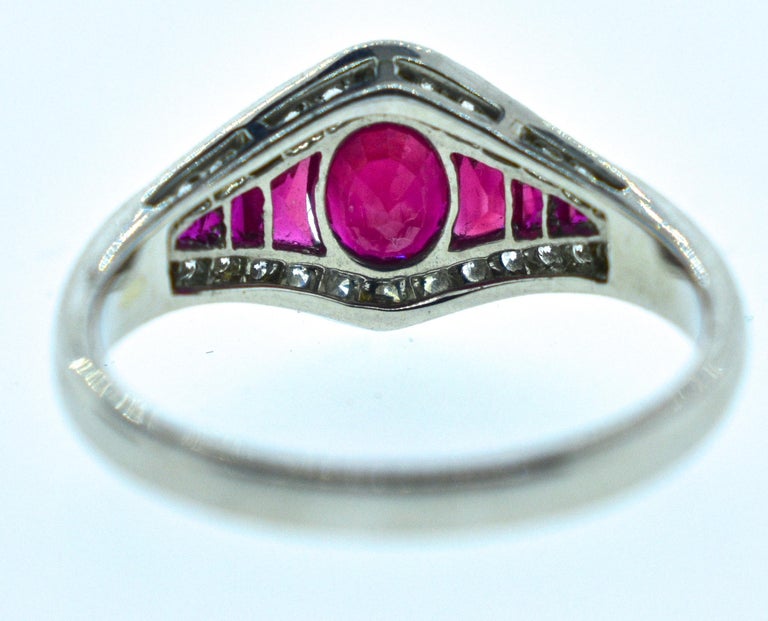 Diamond and Ruby Fine Platinum Ring For Sale at 1stDibs