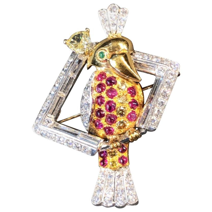 William Spratling Parrot Brooch For Sale at 1stDibs