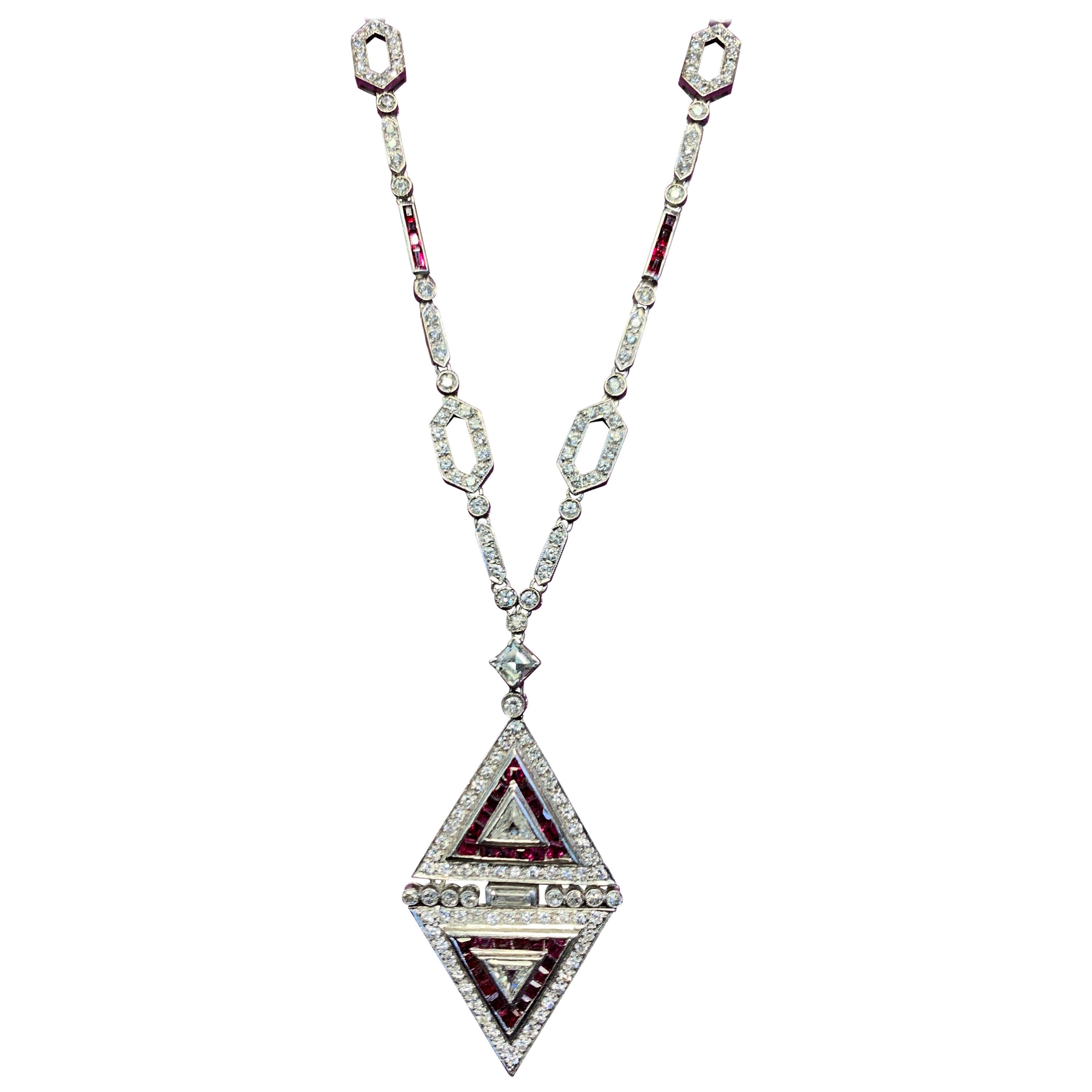 Erte “Salome” Brooch Pendant and Bead Necklace at 1stDibs