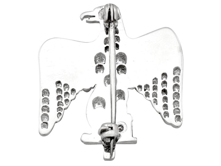Diamond and Ruby Platinum Regimental Brooch Circa 1960 For Sale at 1stDibs