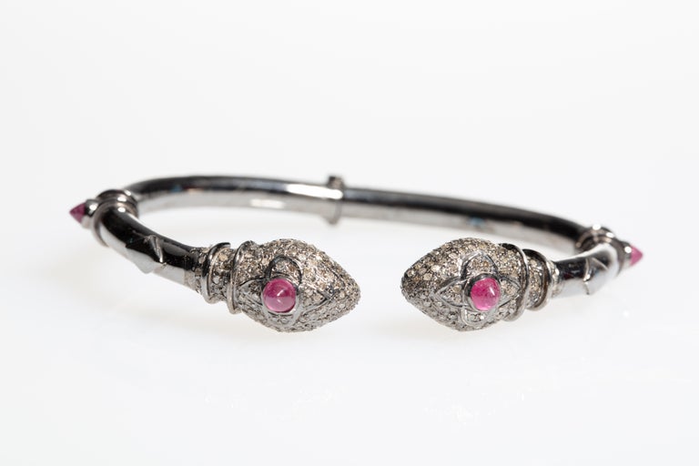 Diamond and Ruby Snake Bracelet at 1stDibs