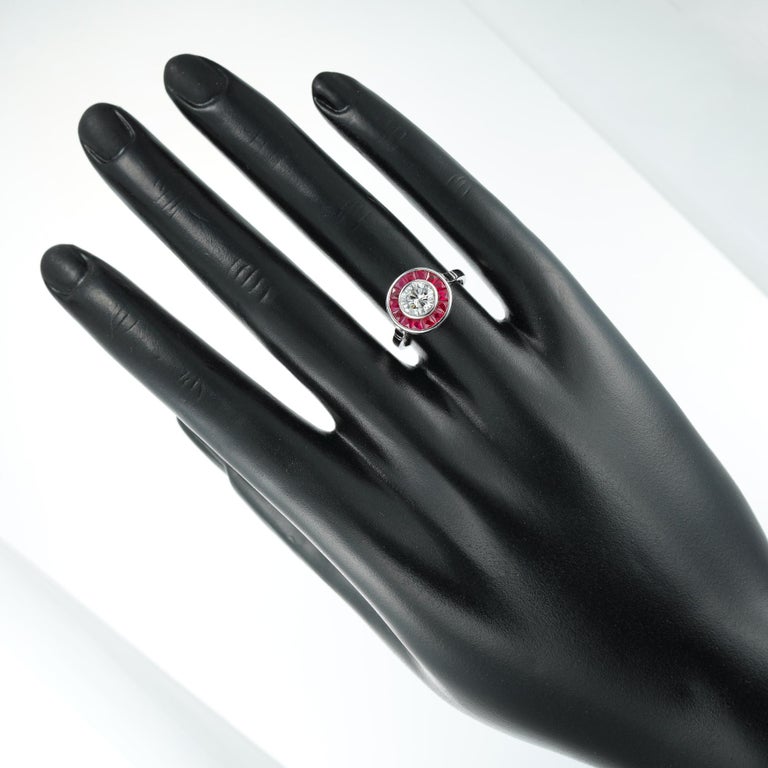 Diamond and Ruby Target Ring For Sale at 1stDibs