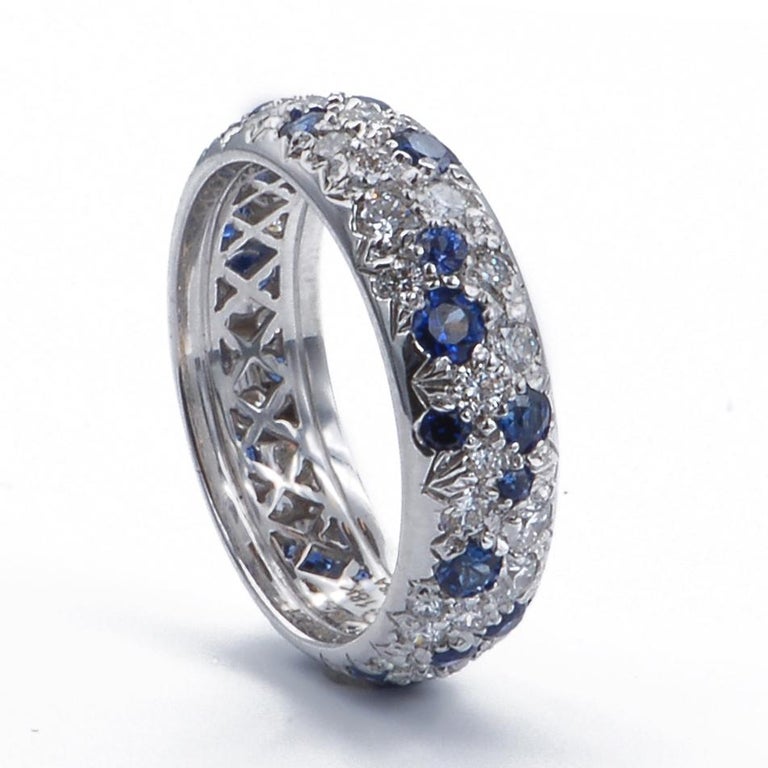 Sasha Primak Diamond and Sapphire Eternity Band Ring For Sale at 1stDibs