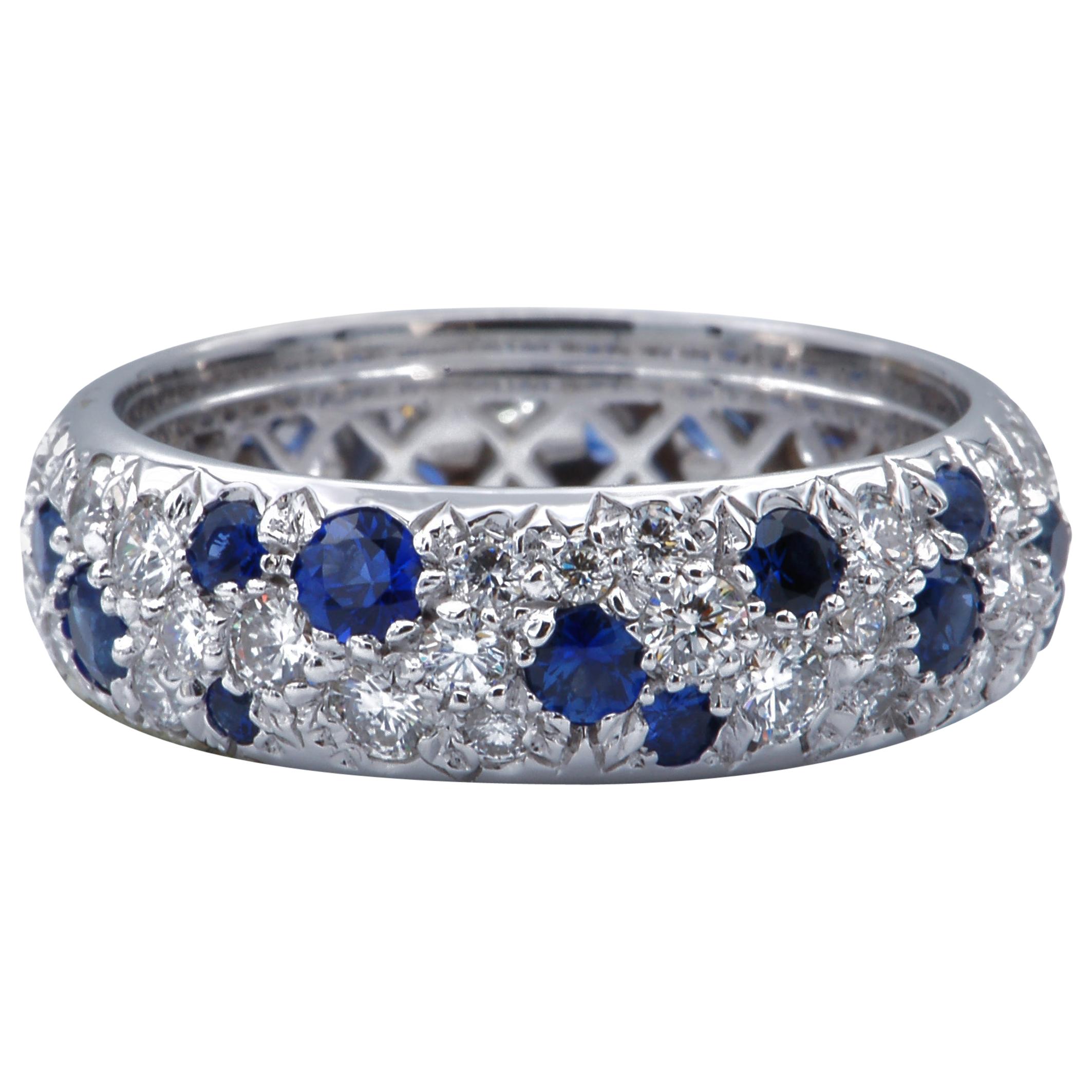 Sasha Primak Diamond and Sapphire Eternity Band Ring For Sale at 1stDibs