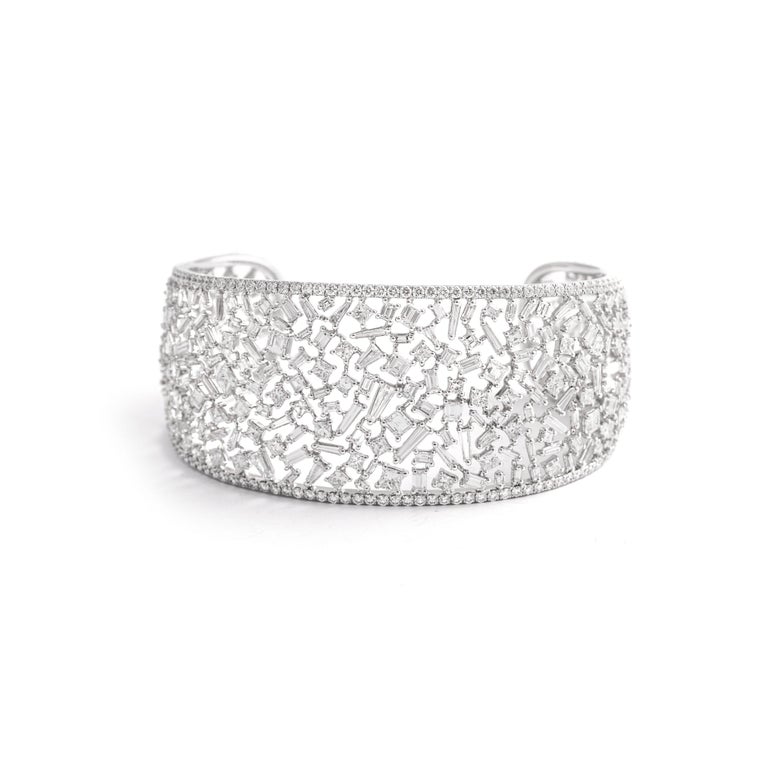 Diamond and White Gold Bangle For Sale at 1stDibs