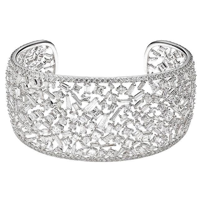 Diamond and White Gold Bangle For Sale at 1stDibs