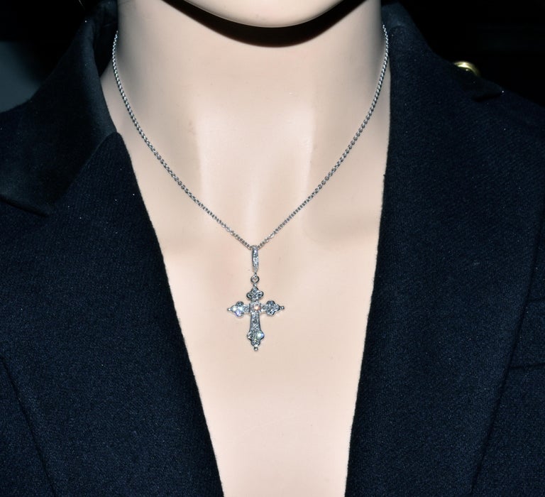 Diamond and White Gold Elaborate Cross at 1stDibs
