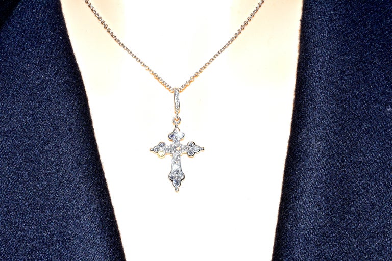 Diamond and White Gold Elaborate Cross at 1stDibs