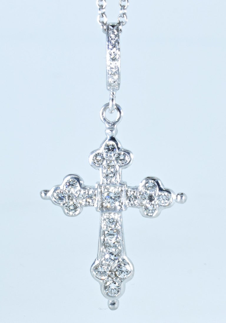Diamond and White Gold Elaborate Cross at 1stDibs
