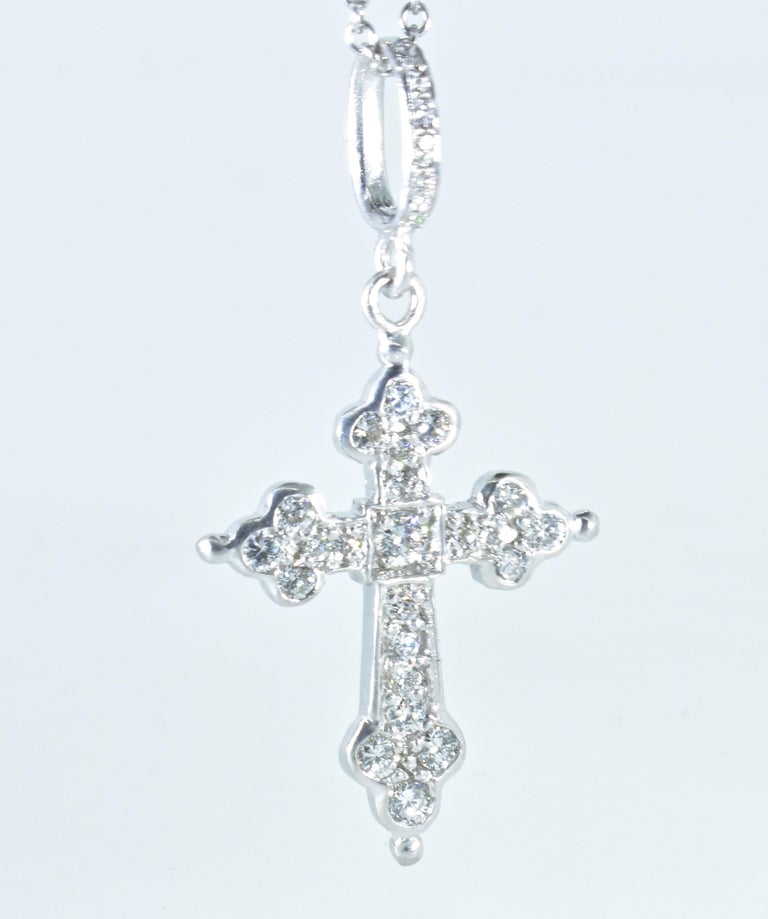 Diamond and White Gold Elaborate Cross at 1stDibs