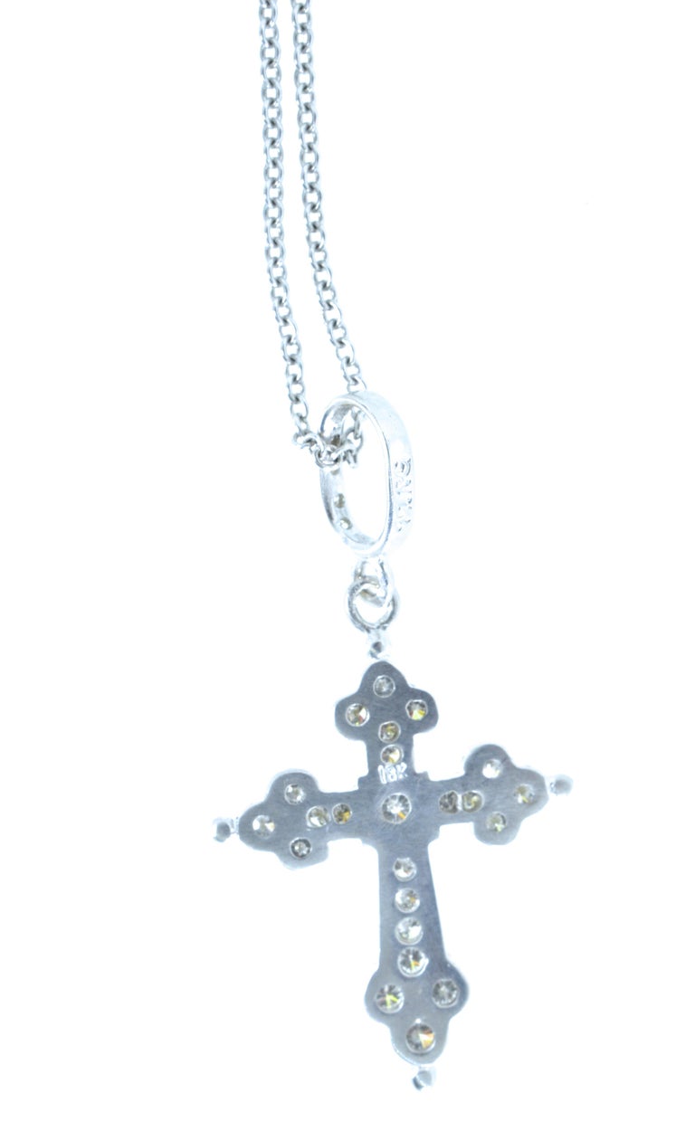 Diamond and White Gold Elaborate Cross at 1stDibs