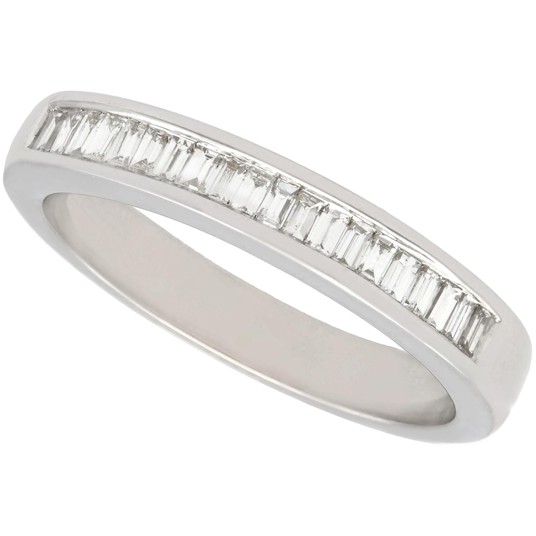 Vintage circa 1980 Diamond White Gold Half Eternity Ring at 1stDibs