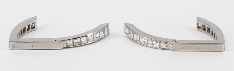 Diamond and White Gold Triangle Wrap-Around Cufflinks at 1stDibs