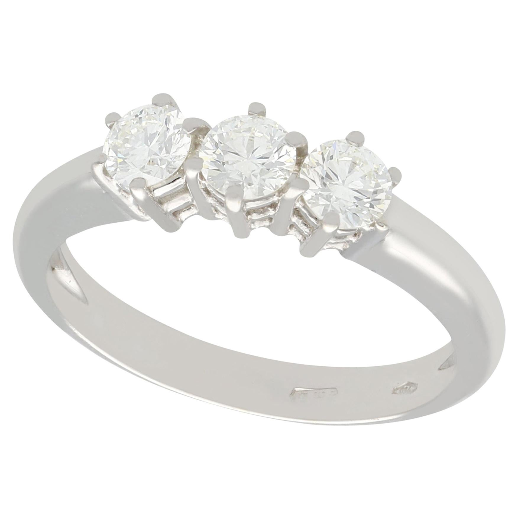 Diamond and White Gold Trilogy Ring, Circa 1980 For Sale at 1stDibs