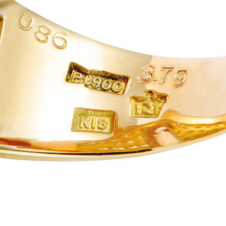 Diamond and Yellow Imperial Topaz Yellow Gold and Platinum Wide Ring at ...