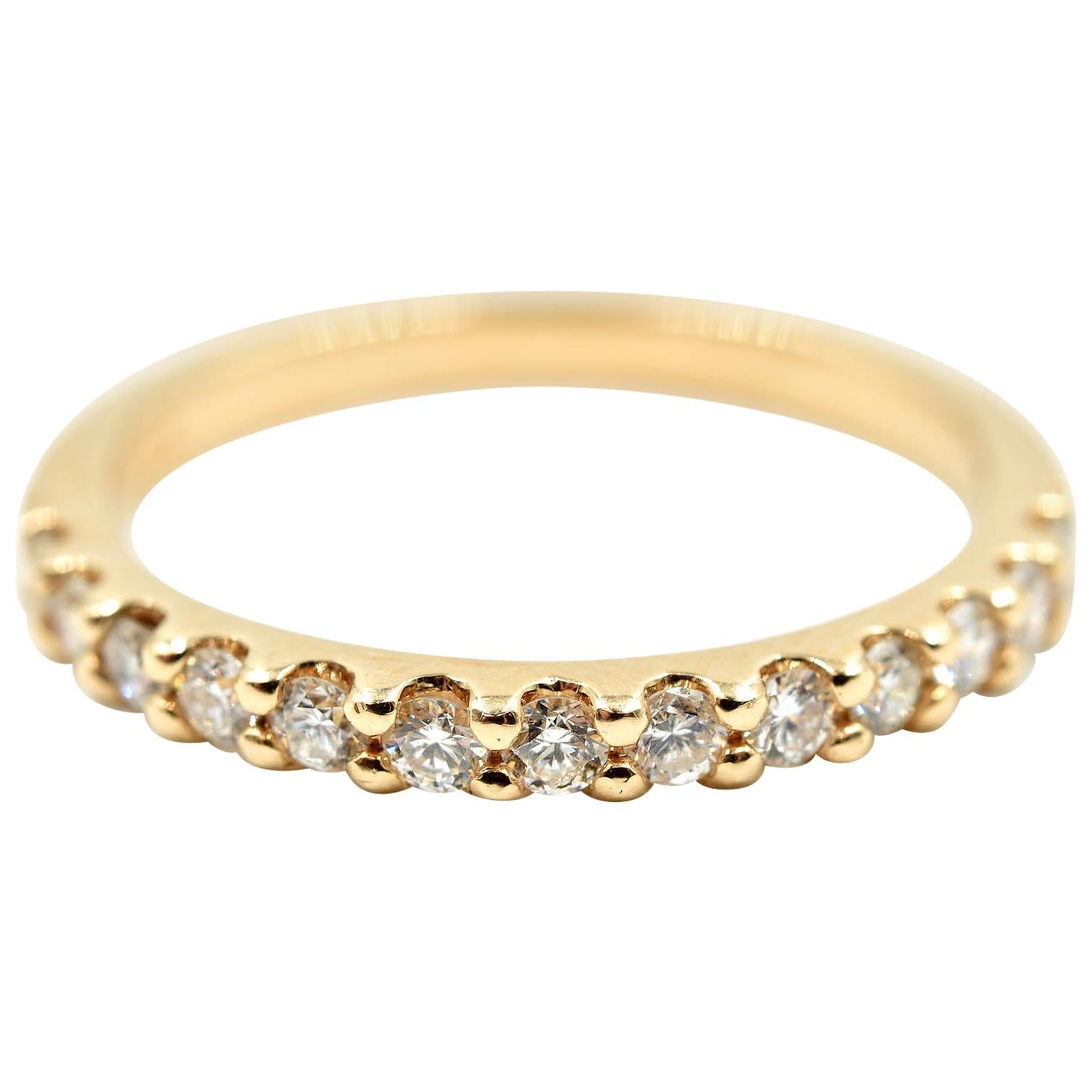 1980s 14 Karat Gold 0.85 Carat Diamond Pave Anniversary Band Ring at ...