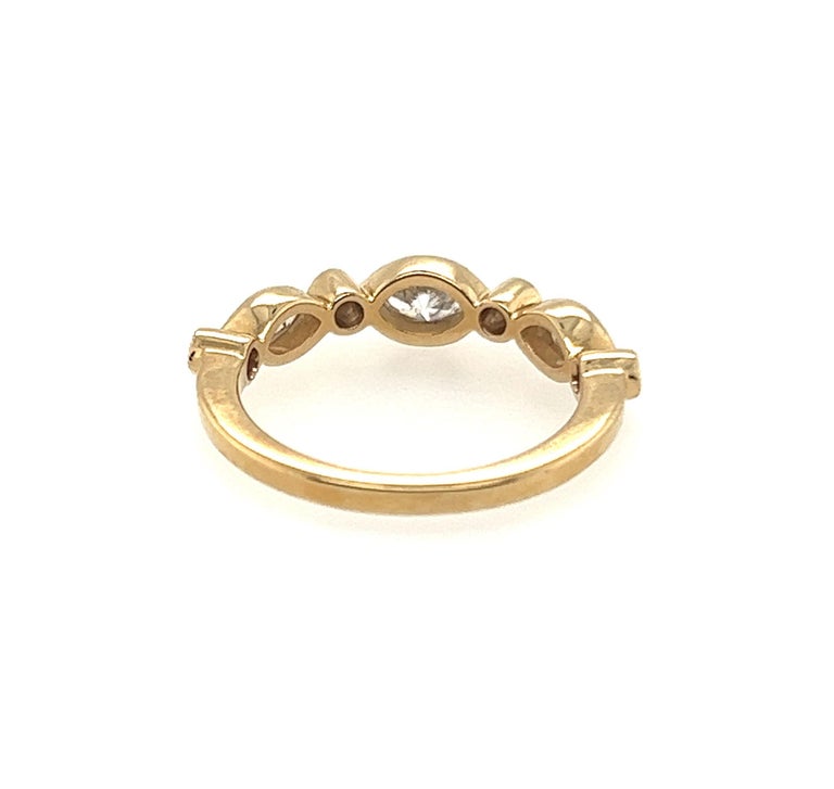 Diamond Anniversary Band Stackable Wedding Ring .97ct Marquise 14K ...