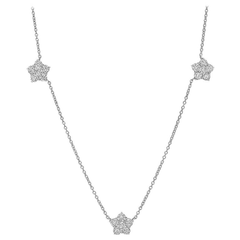 Diamond "Astra" 3-Cluster Necklace at 1stDibs