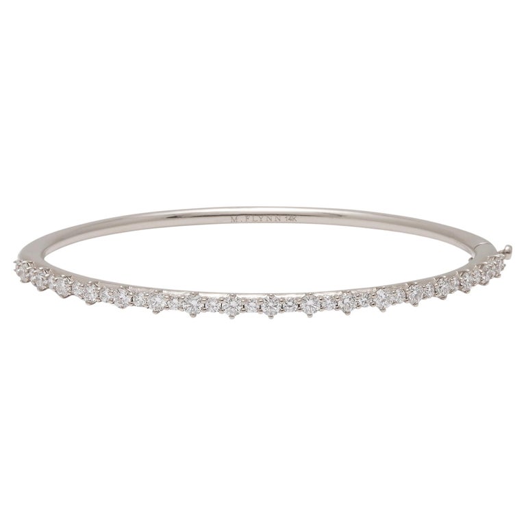 Diamond Ava Bangle 14K White Gold For Sale at 1stDibs