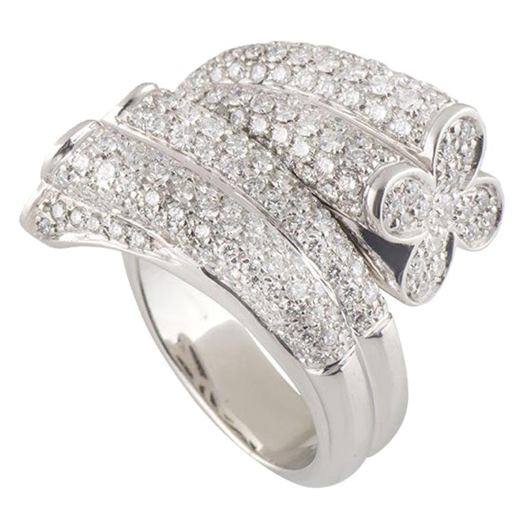 Diamond Bamboo Style Ring 2.44 Carat For Sale at 1stDibs