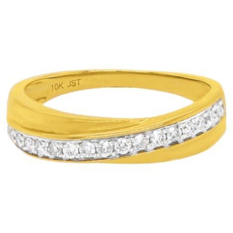 Diamond Band Ring 10K Yellow Gold For Sale at 1stDibs