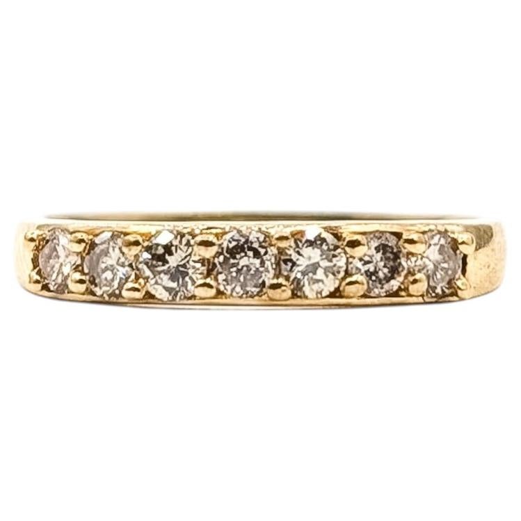 7 Stone Bezel Set Round Cut Diamond Band Ring in Polished 14 Karat ...