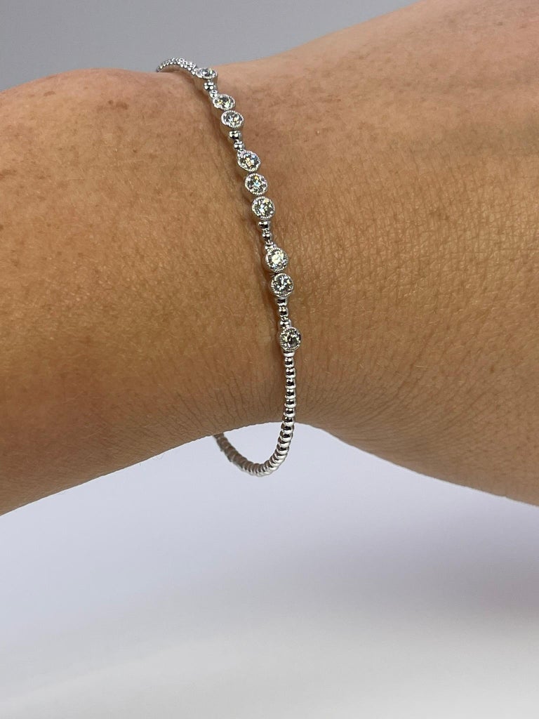 Diamond Bangle Bracelet Bangle Bracelet Flexible Modern 0.48ct 14KT For ...