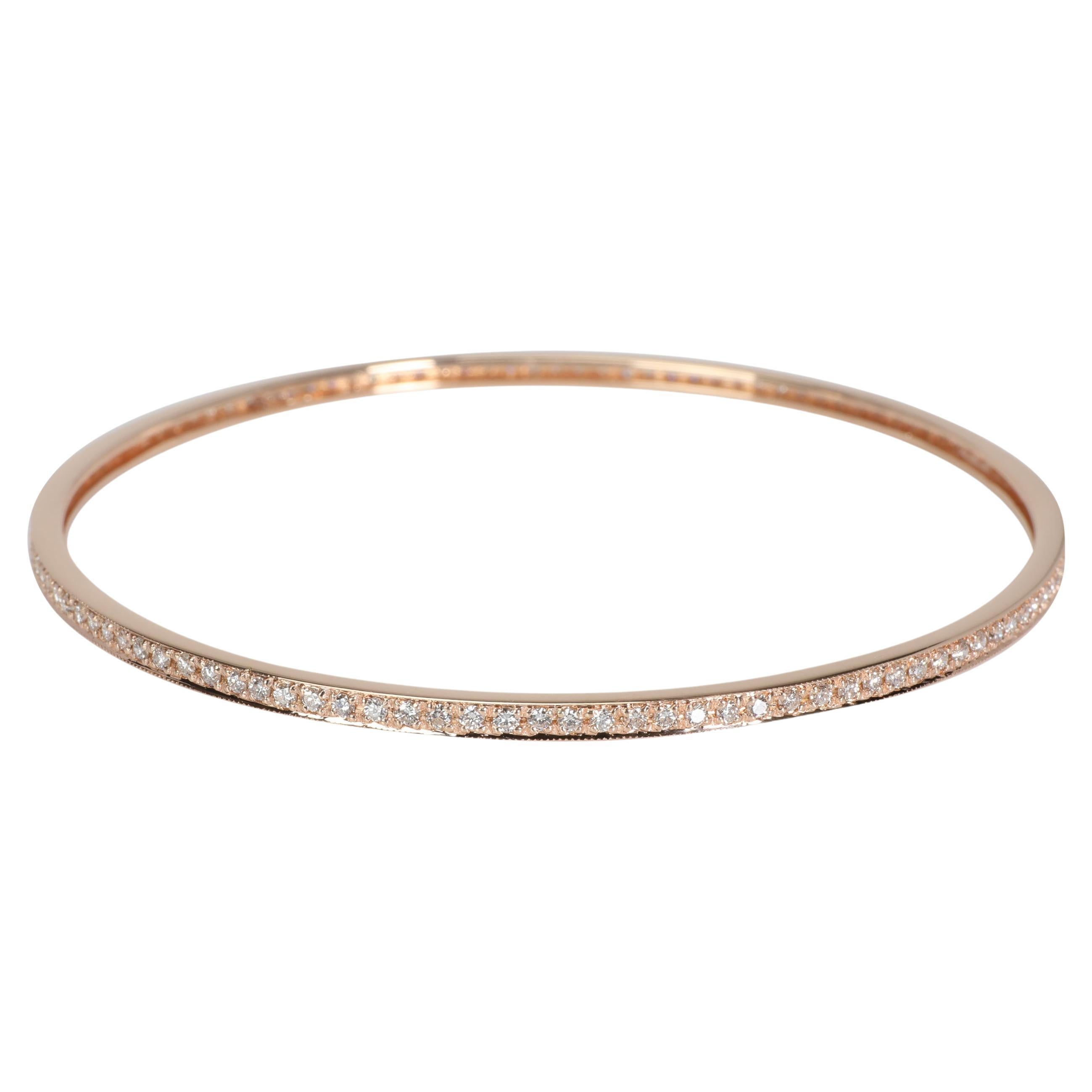 Authentic Diamond Bangle in 18K Rose Gold For Sale at 1stDibs