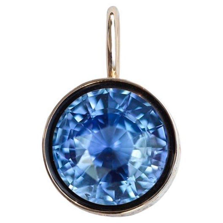Diamond Blue Sapphire Constellation Pendant 10 Karat For Sale at 1stDibs