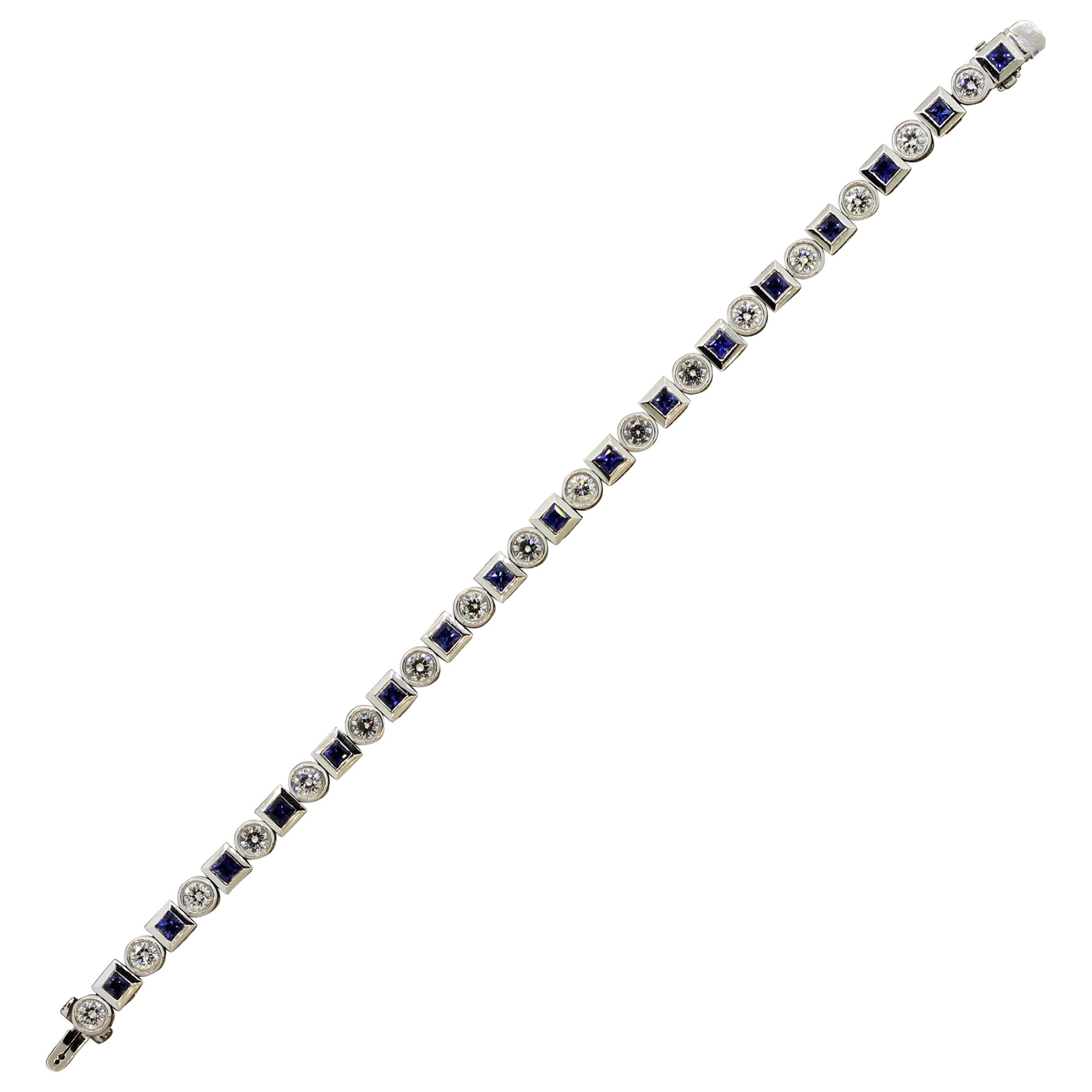 Ella Gafter Blue Sapphire Diamonds Color Bracelet For Sale (Free ...