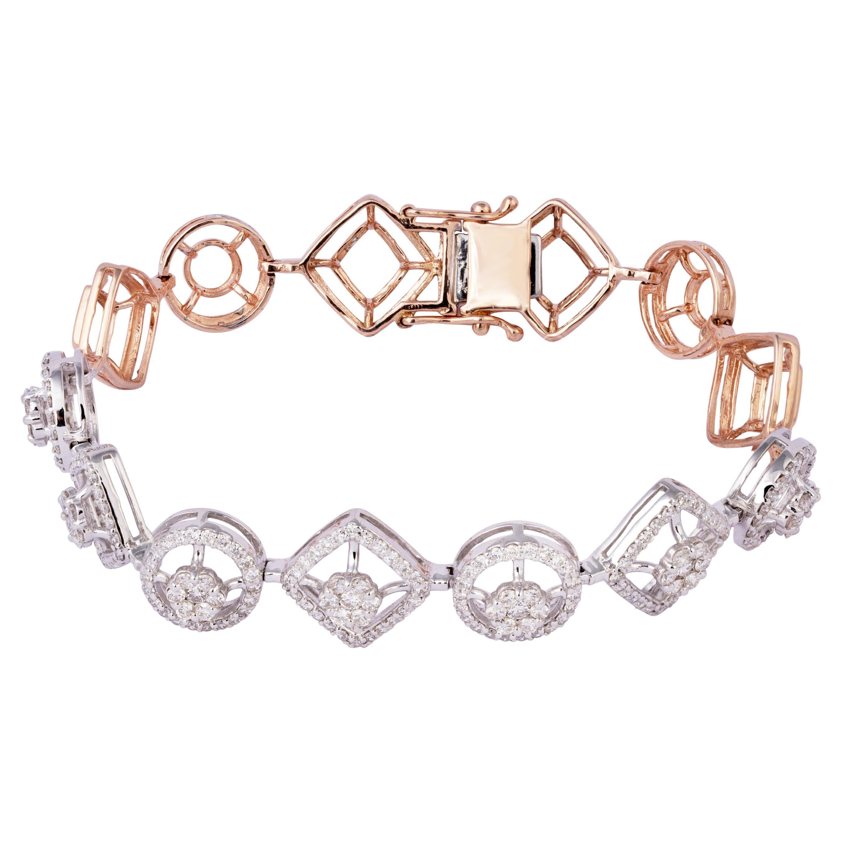 14k gold Diamond Bracelet For Sale at 1stDibs