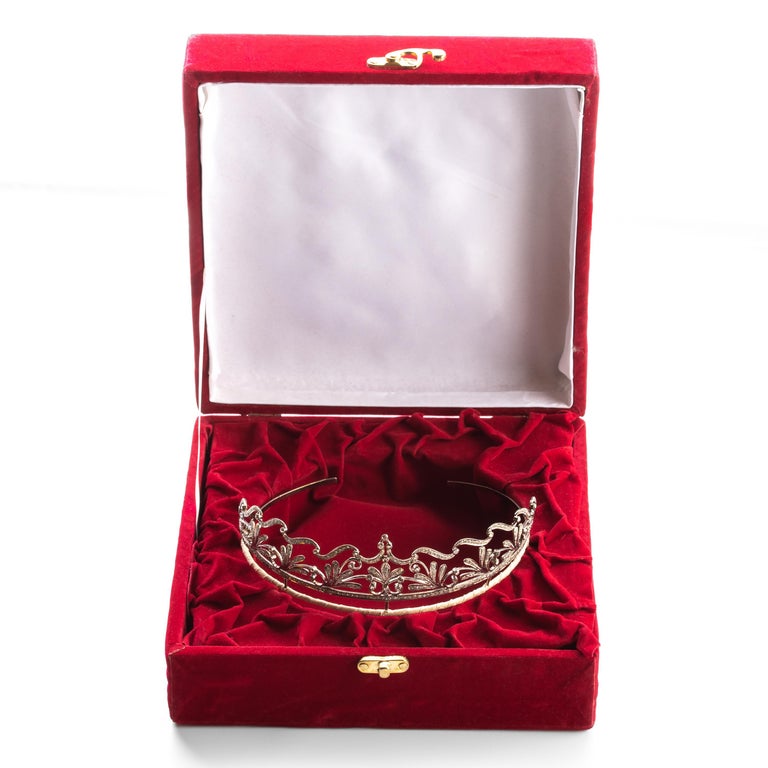 Diamond Bridal Tiara in Silver Handmade at 1stDibs