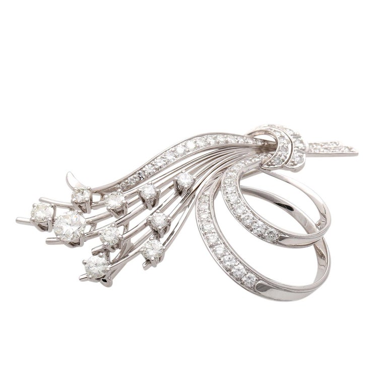 Diamond Brooch For Sale at 1stDibs