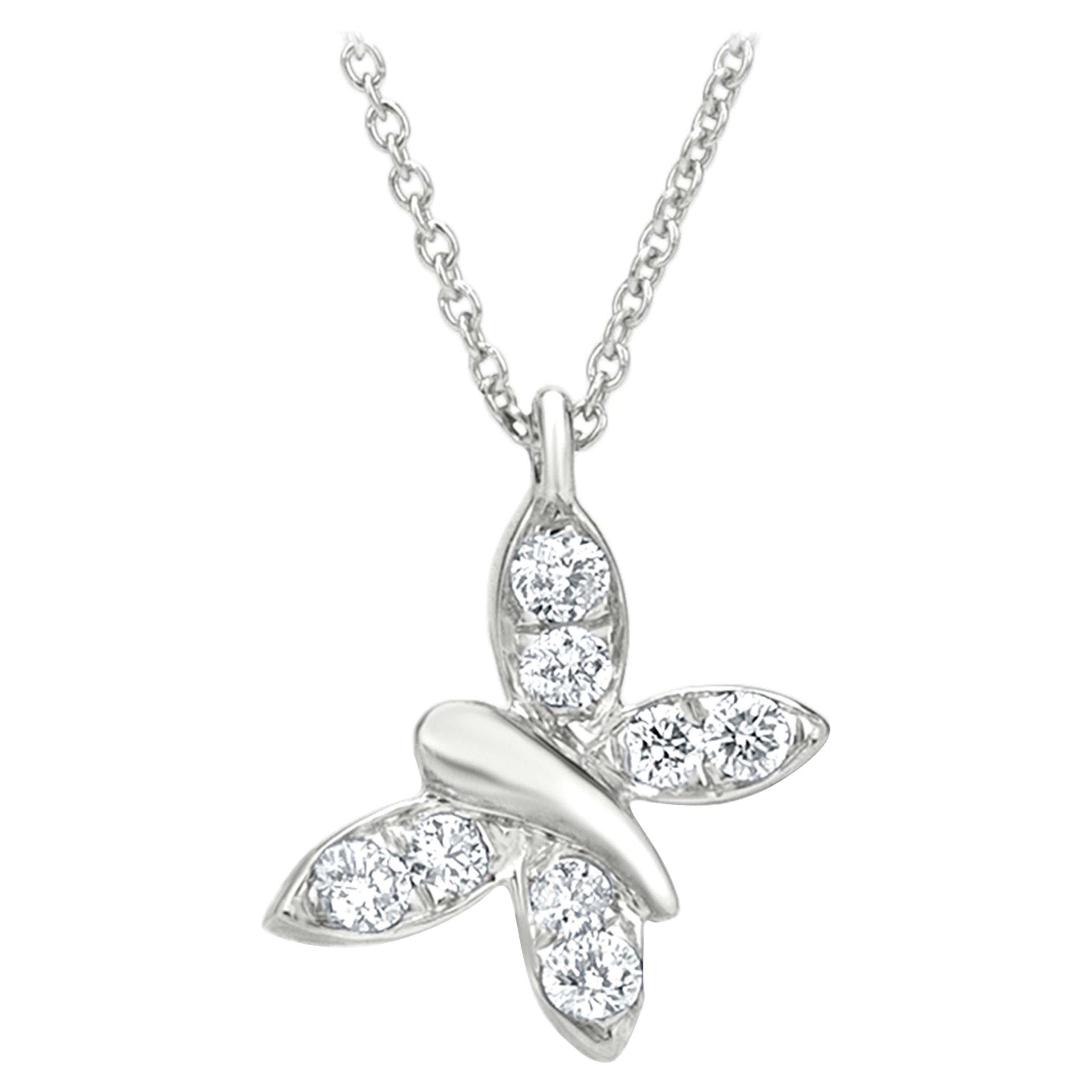 18 Karat White Gold Diamond Pendant Necklace For Sale at 1stDibs