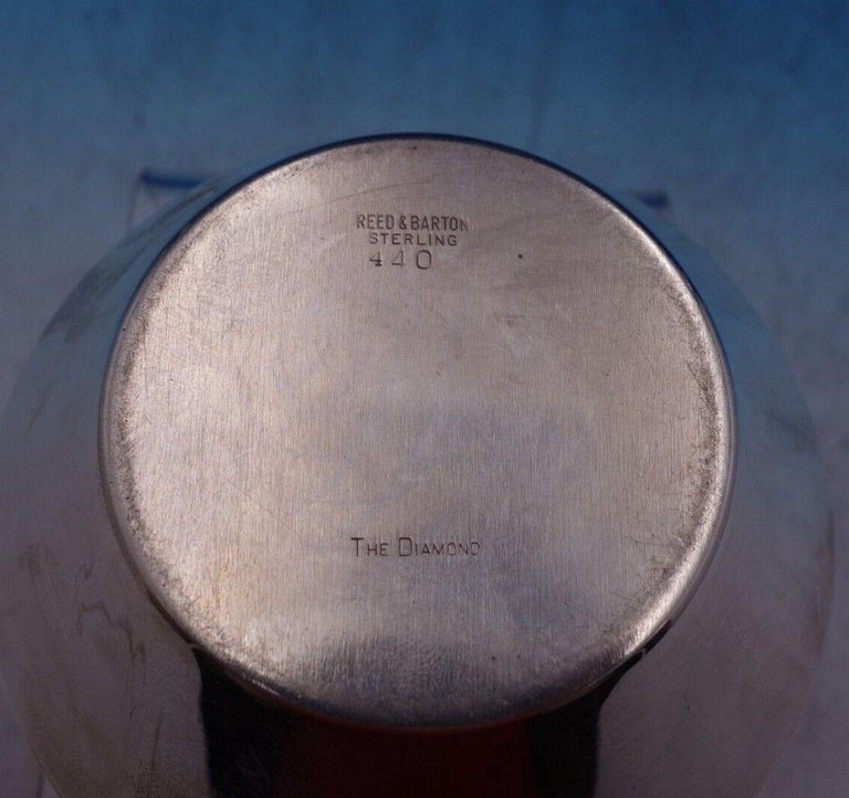 Diamond by Reed and Barton Sterling Silver Tea Set 3pc w/ Rattan Handle ...