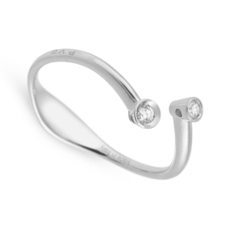 Diamond Bypass Open Split Gold Ring Estate Fine Jewelry For Sale at 1stDibs