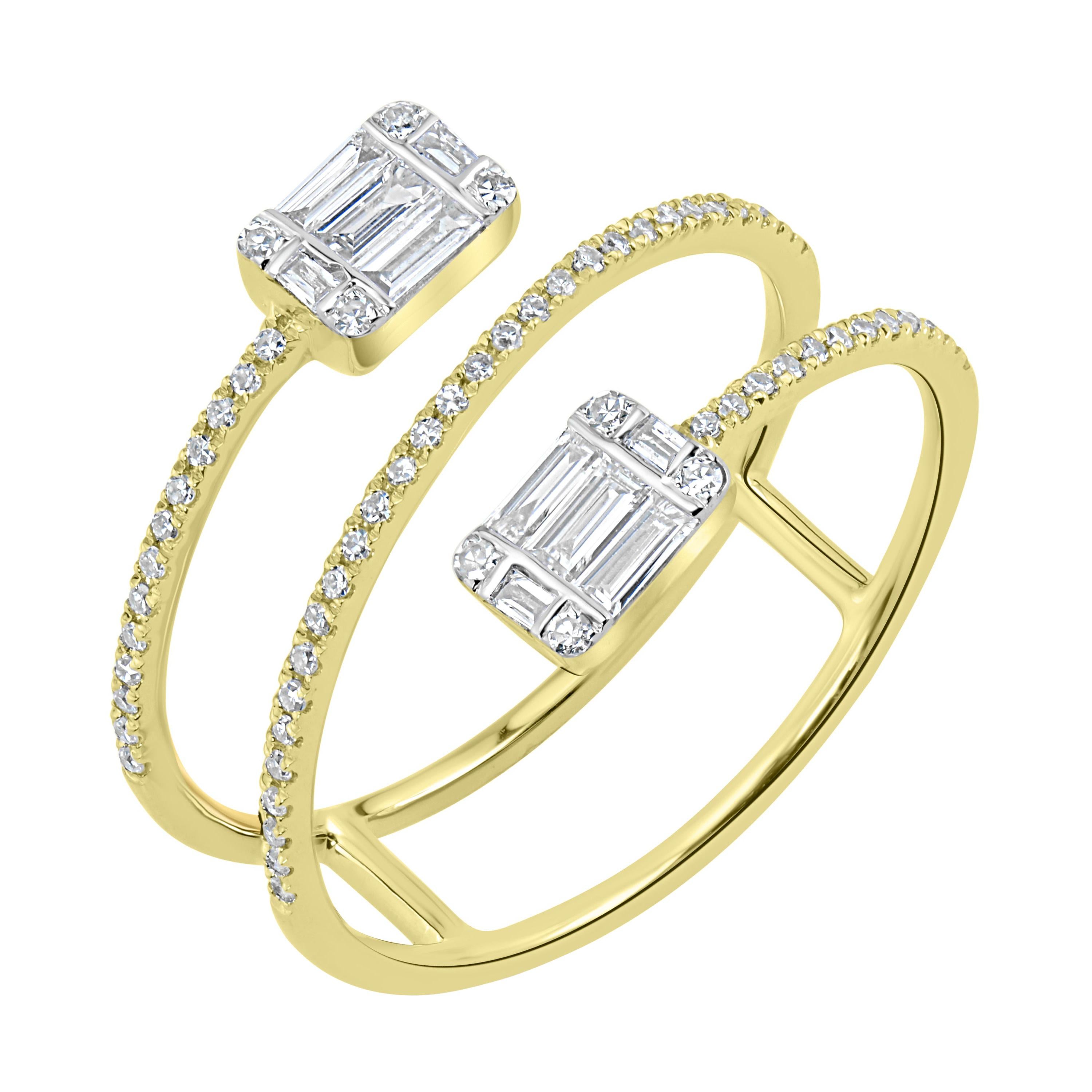 18k Yellow Gold Diamond Bypass Engagement Ring at 1stDibs | 18k yellow ...