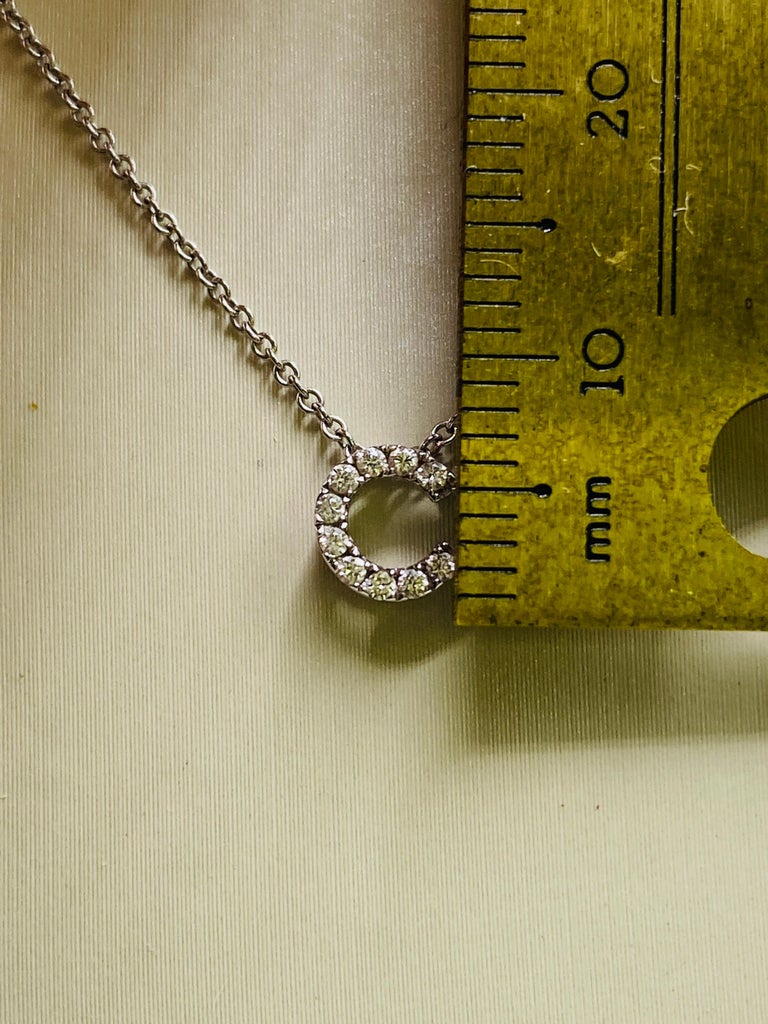 Diamond "C" Pendant Necklace For Sale at 1stDibs