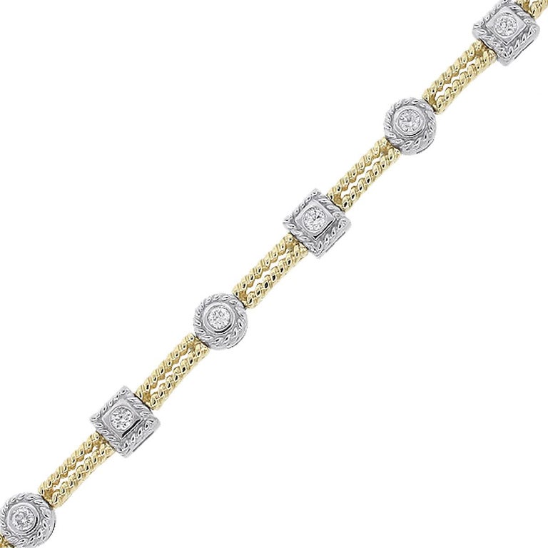 Diamond Cable Design Ladies Bracelet at 1stDibs